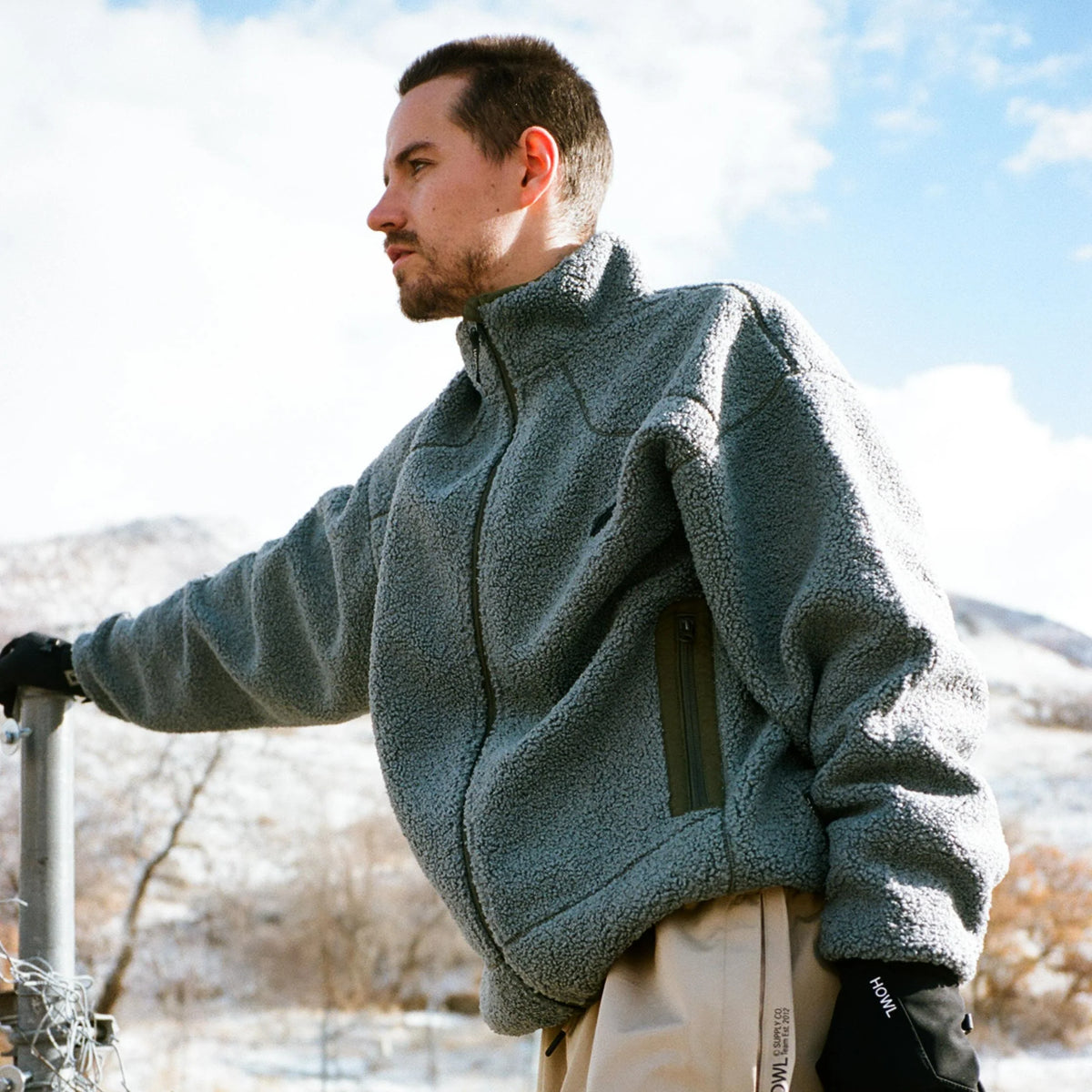 Howl - Textured Zip Up. Grey. 2023/24 – The Local Skate Shop